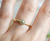 Olive Green Diamond Ring in 18k Yellow Gold, Diamond Engagement Ring ...